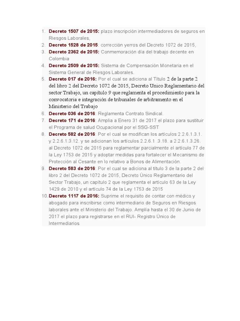 Decreto 1507 de 2015 | PDF