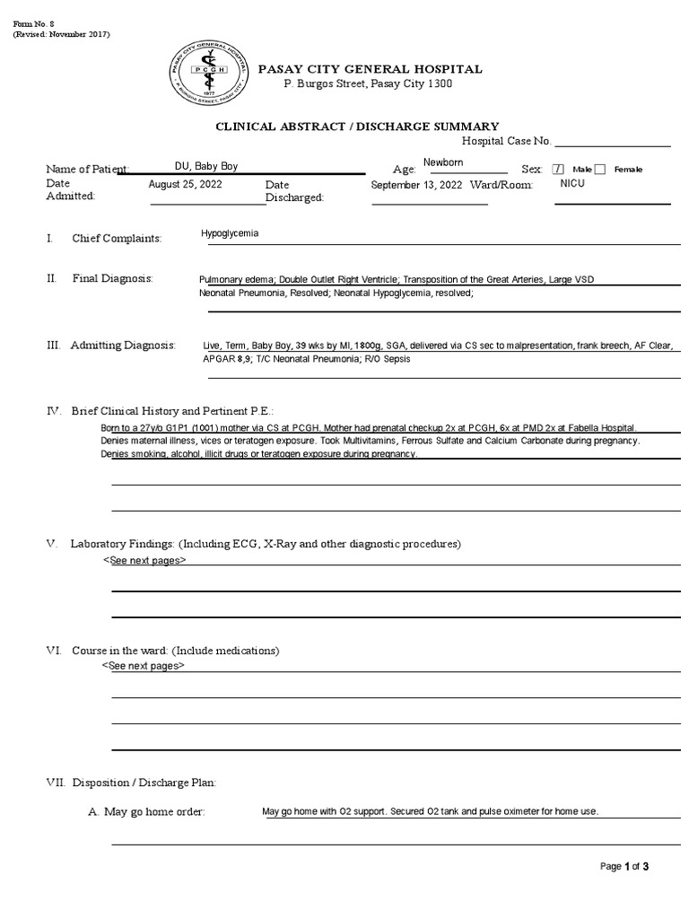 Clinical Abstract TEMPLATE | PDF | Neonatal Intensive Care Unit ...