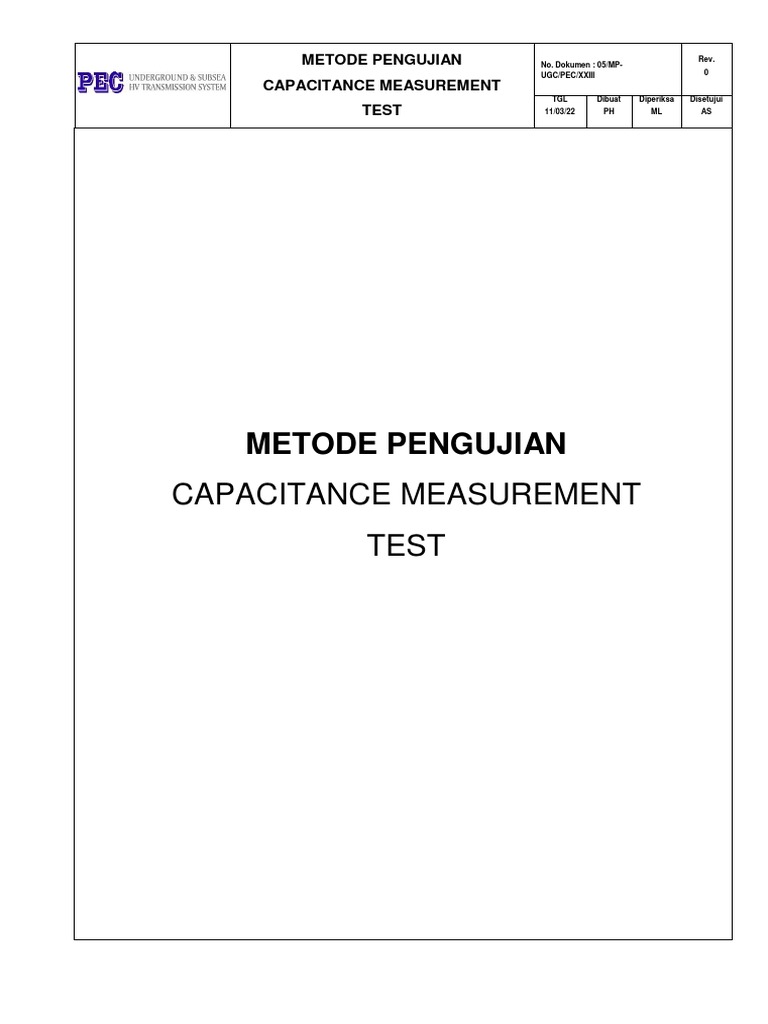 Metode Pengujian Capacitance Measurement | PDF