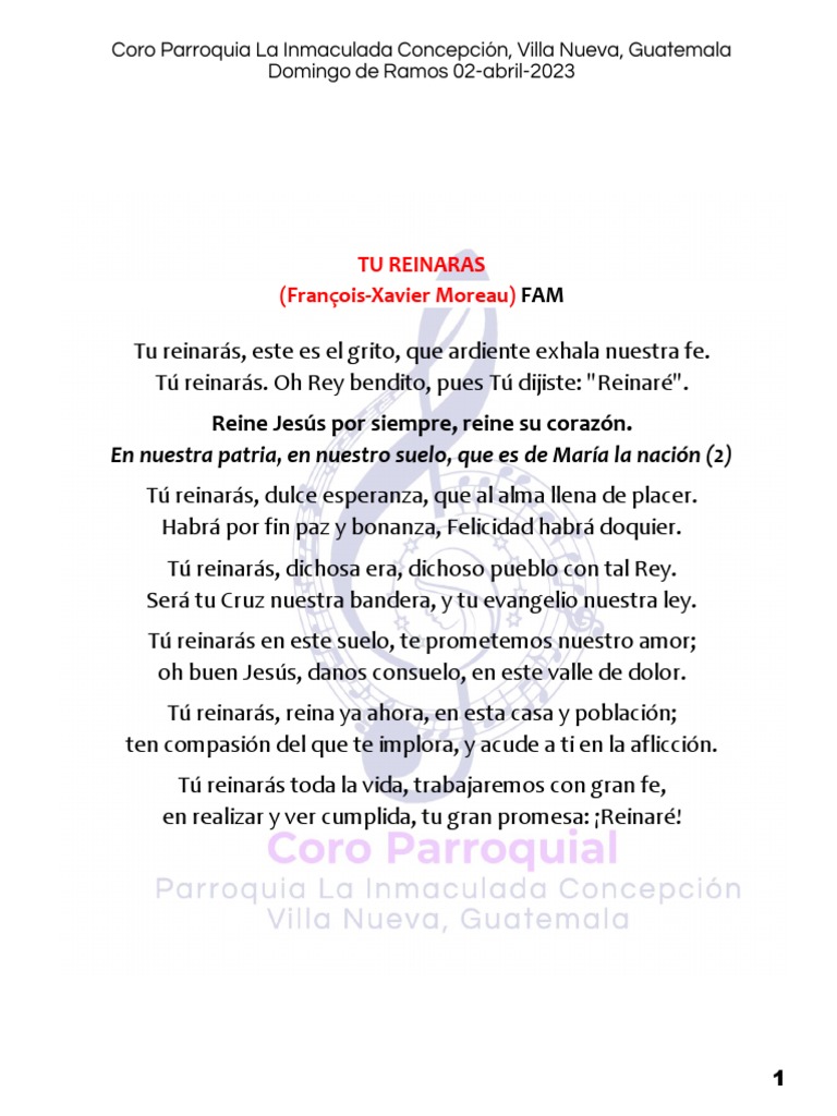 Letra de Cantos Misa Domingo de Ramos 2023 | PDF | eucaristía | Cristo (título)