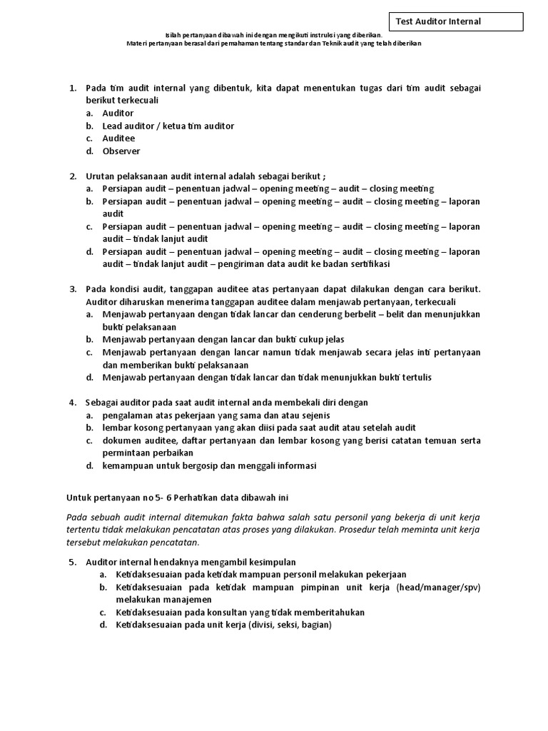 Test Audit Internal Pdf