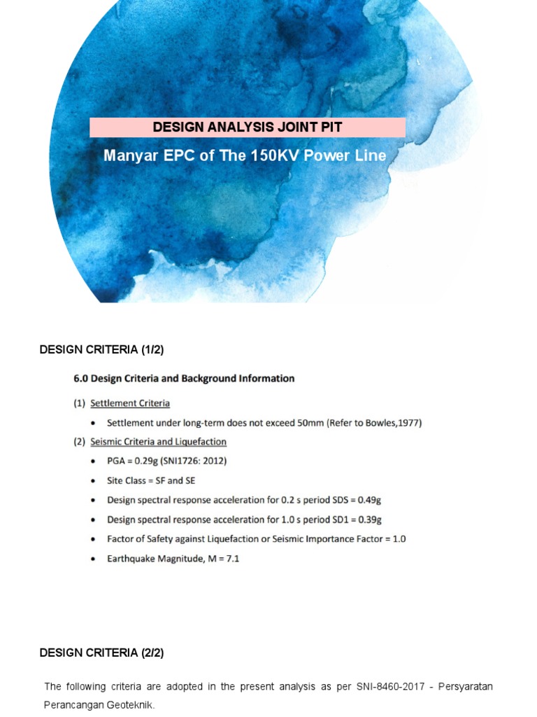 Joint Pit Design Analysis Summary | PDF | Nonwoven Fabric | Solid Mechanics