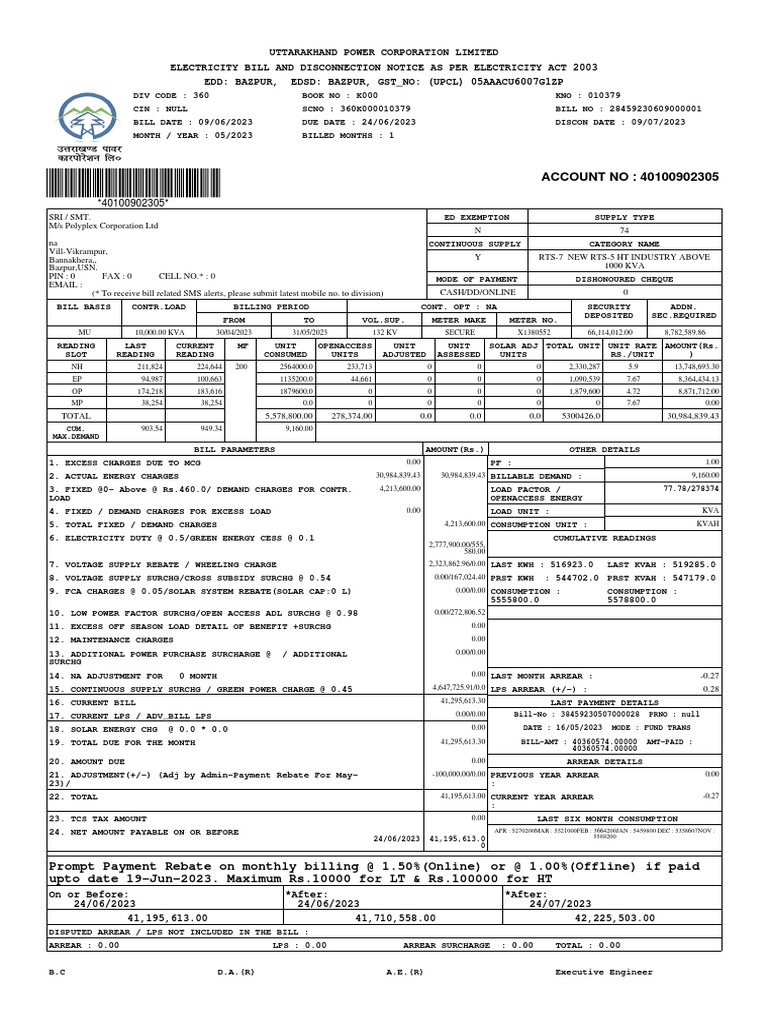 May 'Eletricity Bill and Payment Receipt | PDF