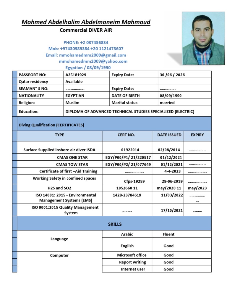 Mohamed Commercial DIVER AIR CV | PDF | Pipe (Fluid Conveyance)