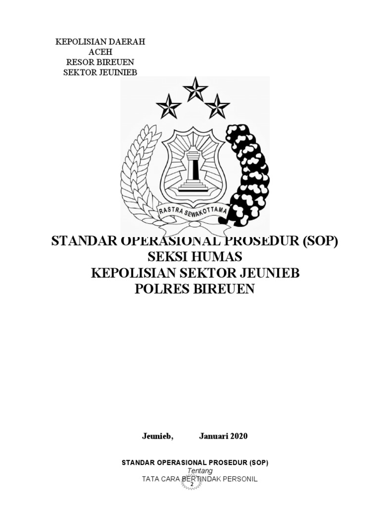 SOP Seksi Humas Polsek Jeunieb | PDF