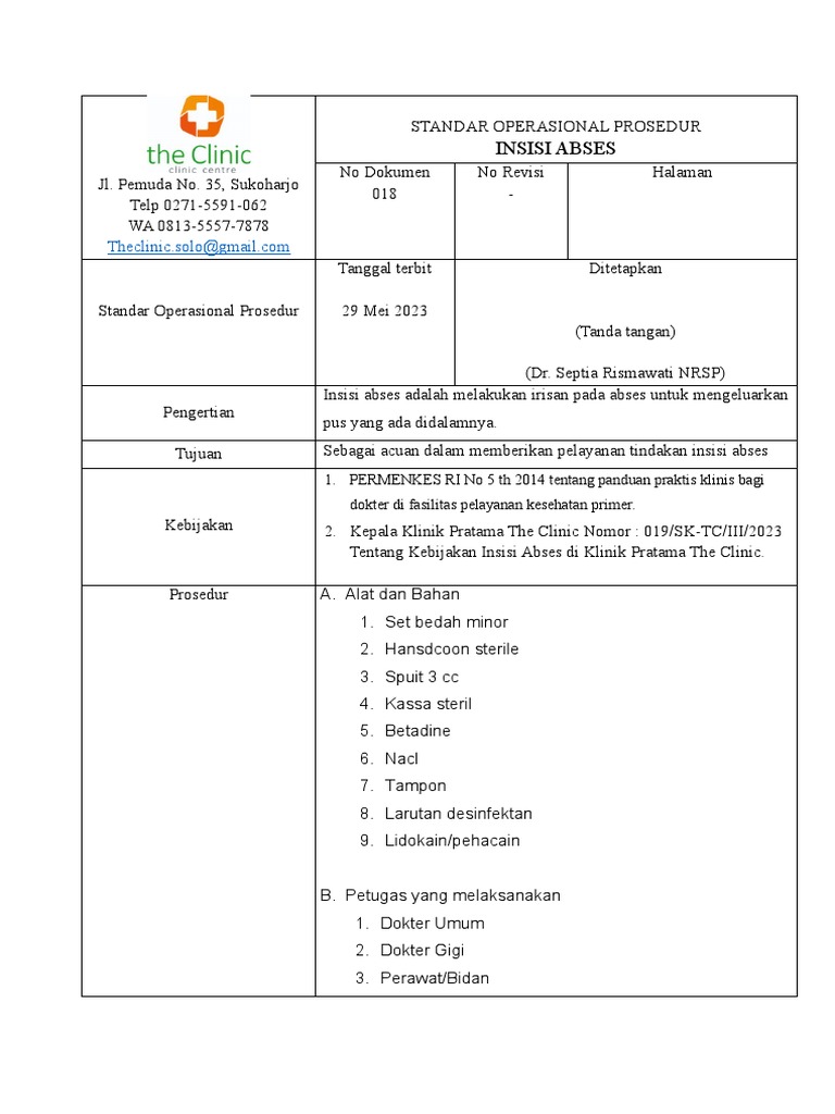 Sop Insisi Abses | PDF