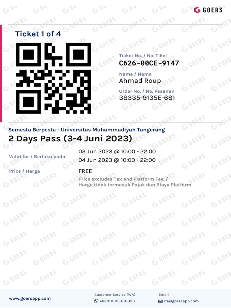 (Event Ticket) 2 Days Pass (3-4 Juni 2023) - Semesta Berpesta - Universitas Muhammadiyah ...