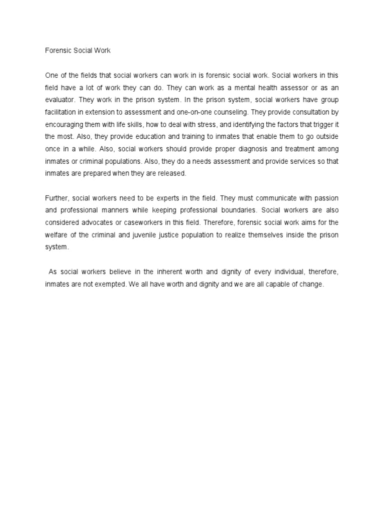 Forensic Social Work Essay | PDF