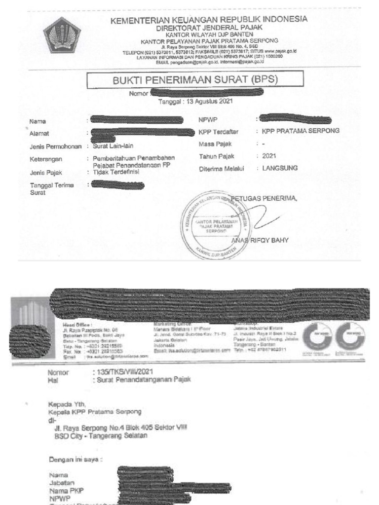 Contoh Bps+surat Spesimen TTD FP | PDF