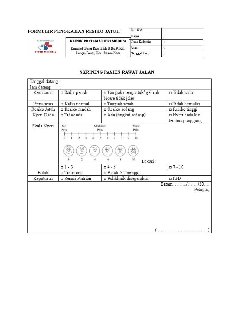 Form Skrining Pasien Rawat Jalan | PDF