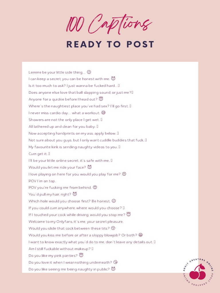 100 Captions Template Part Two | PDF