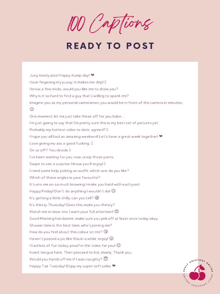 100 Captions Template Part One | PDF