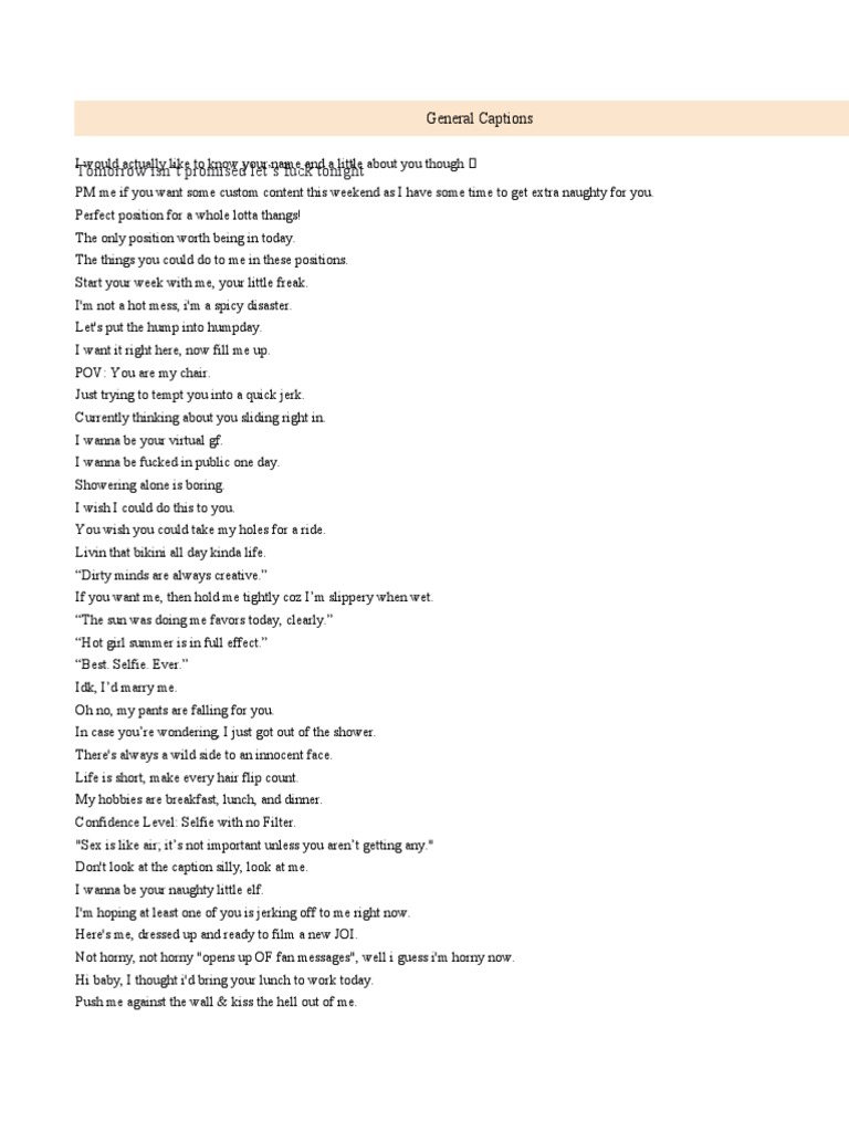 1000 of Captions Master | Download Free PDF | Foot | Vagina
