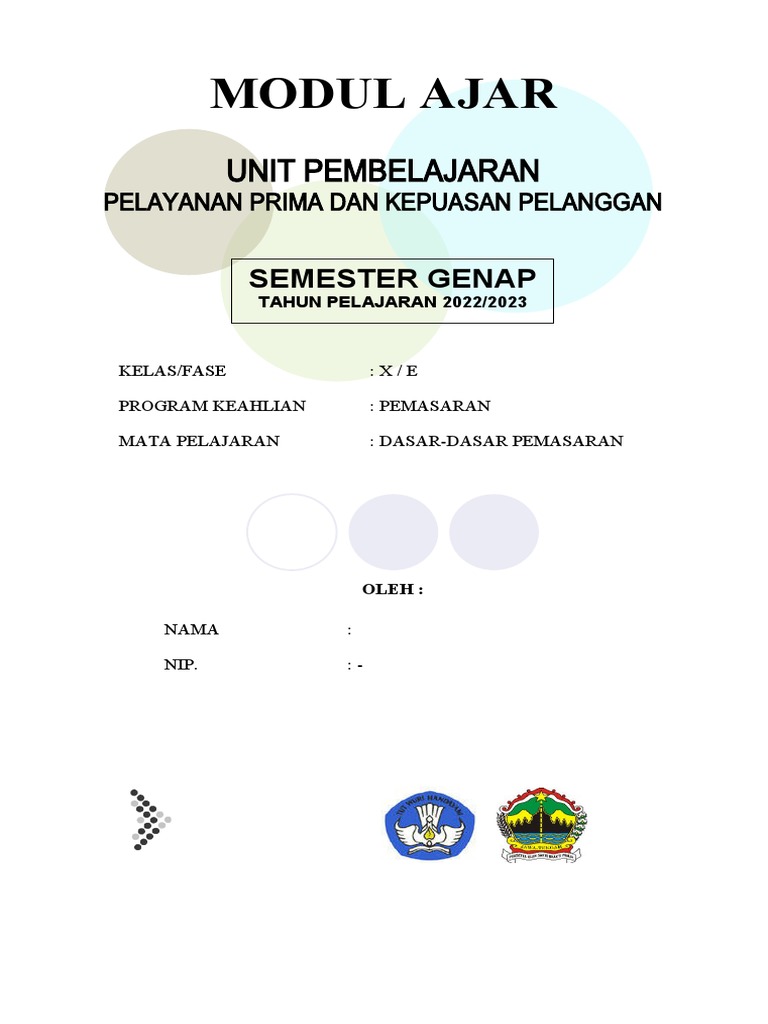 Modul Ajar Dasar-Dasar Pemasaran | PDF | Karier & Perkembangan | Seni