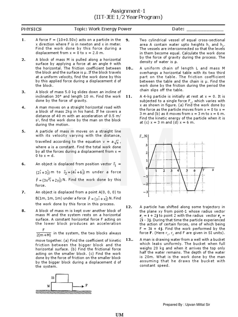 WEP Assignments | Download Free PDF | Force | Mass