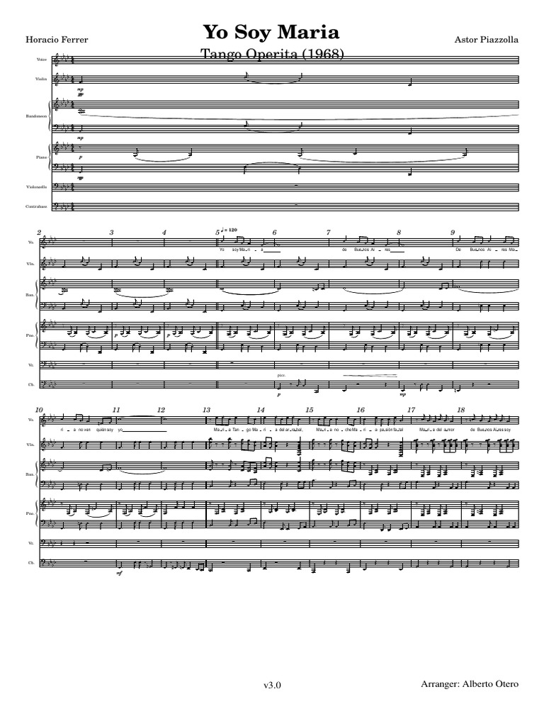 Yo - Soy - Maria-Astor - Piazzolla F Moll 2 | PDF | Argentina | Tango
