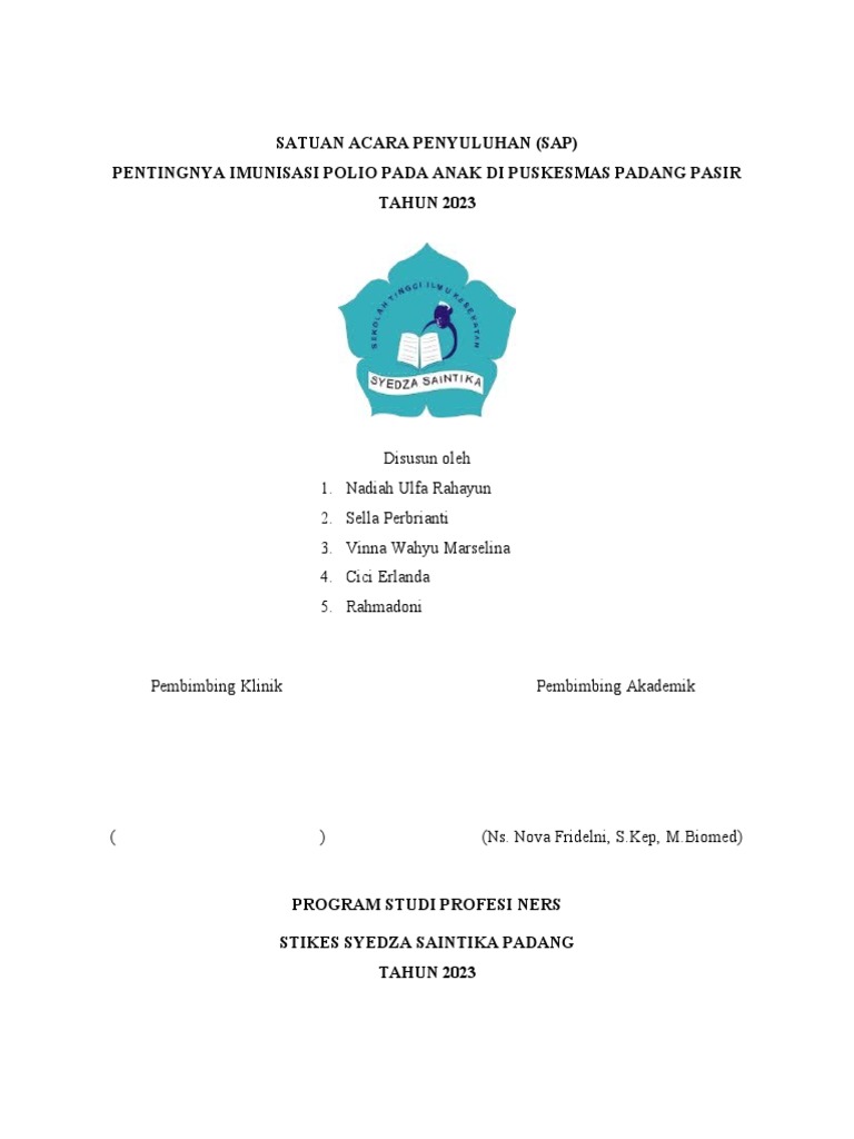 SAP IMUNISASI POLIO | PDF