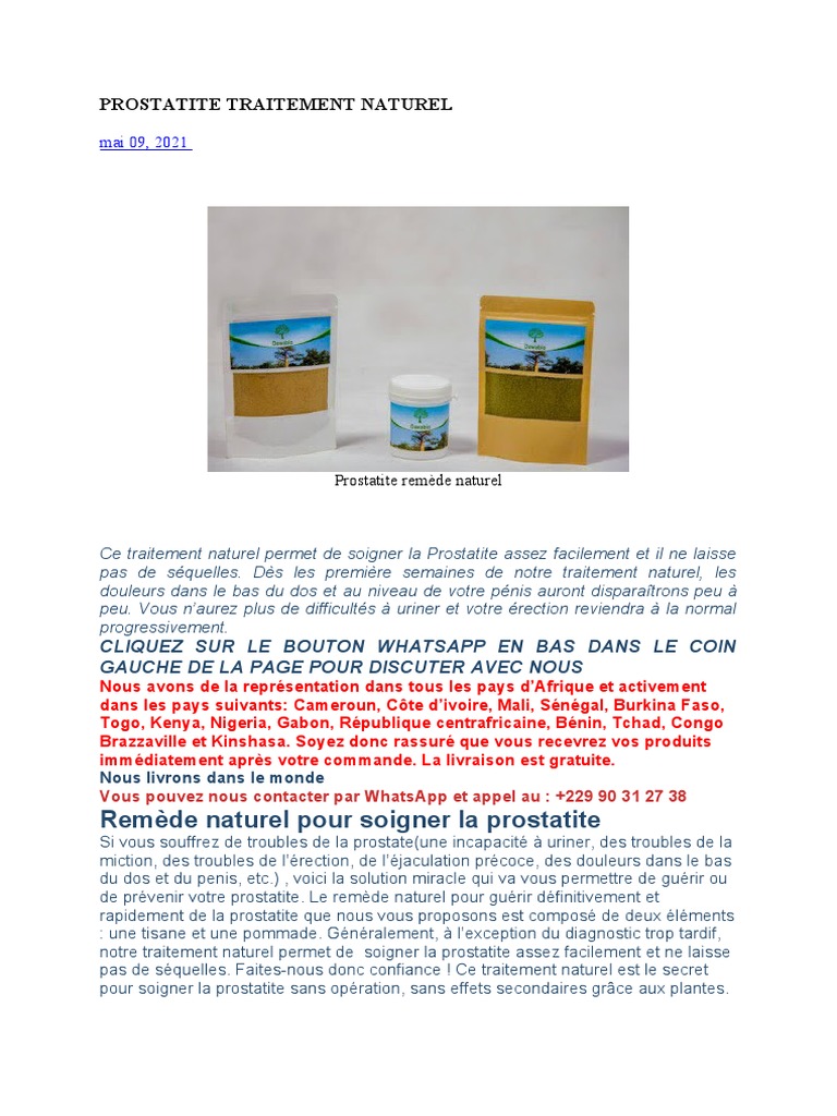 PROSTATITE TRAITEMENT NATUREL | PDF