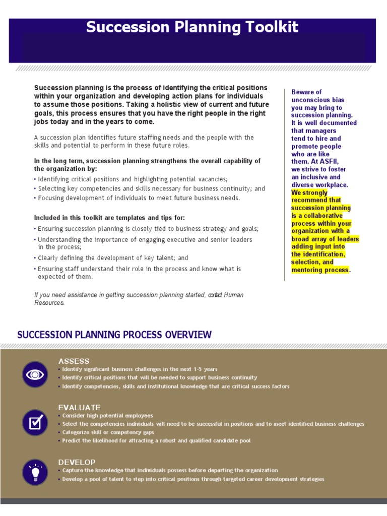 Succession Planning Toolkit | PDF | Mentorship | Strategic Planning