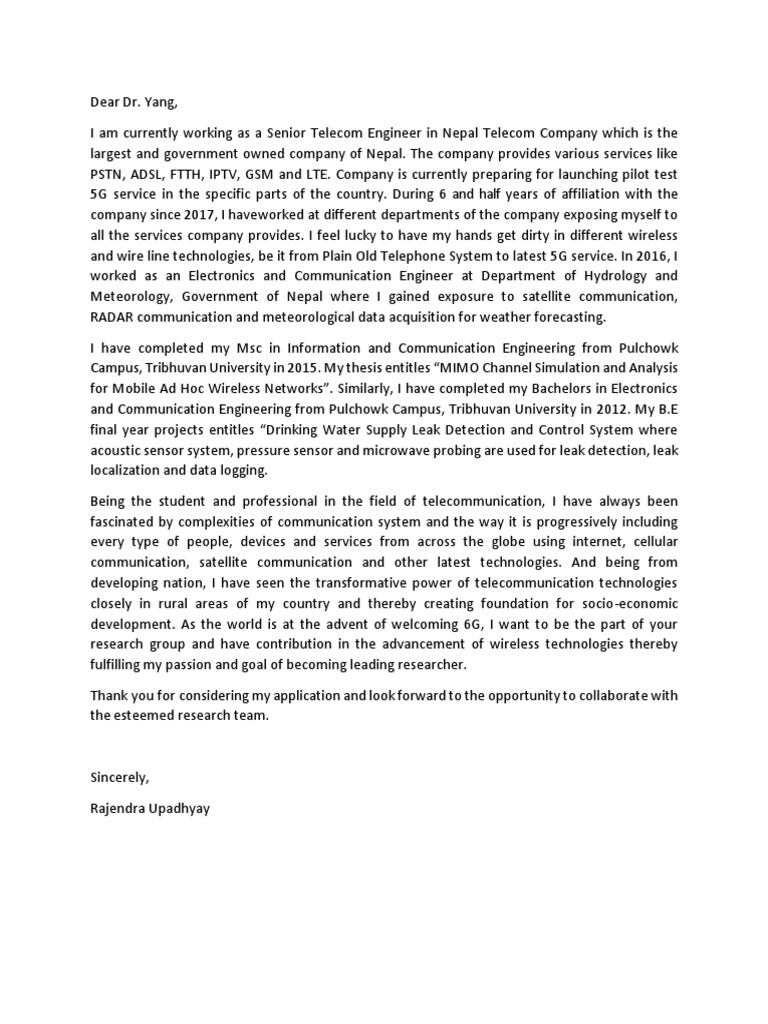 Motivation Letter - ANU | PDF