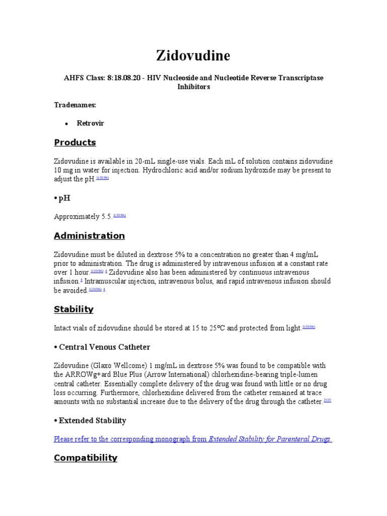 Zidovudine | PDF