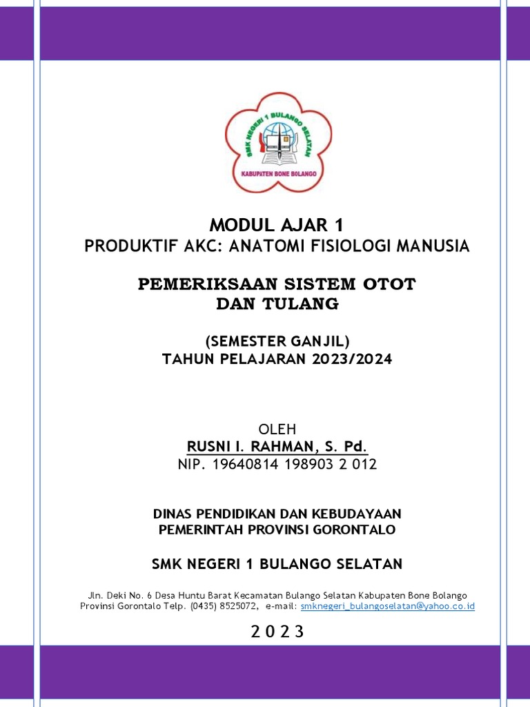 9.1 MODUL AJAR-1 - Sistem Otot Dan Tulang | PDF