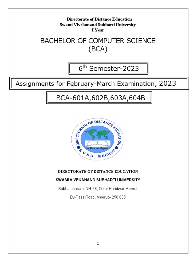 BCA 6 Sem Assignments | PDF