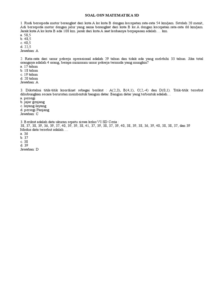 Soal OSN Matematika SD | PDF