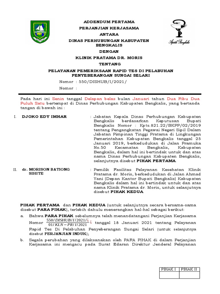 MOU Dr. Morison Dan BENGKALIS | PDF