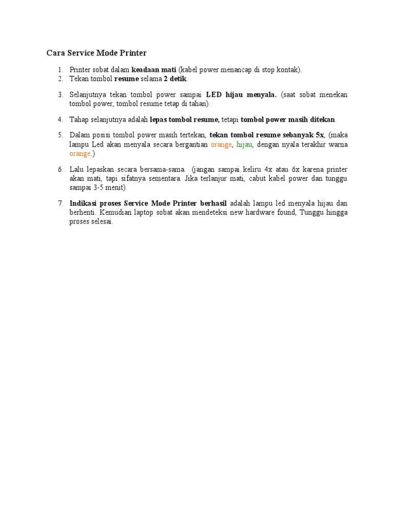 Cara Masuk Service Mode Printer Canon | PDF