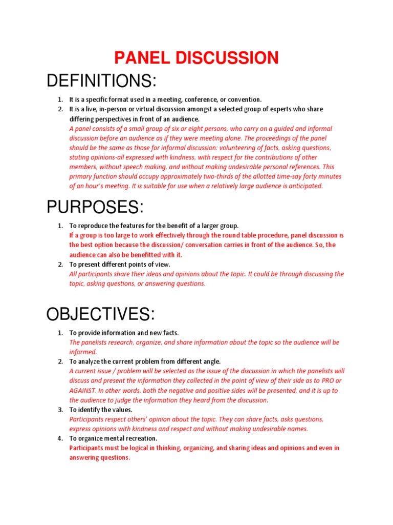 Key Points - Panel Discussion | PDF | Thought | Cognition