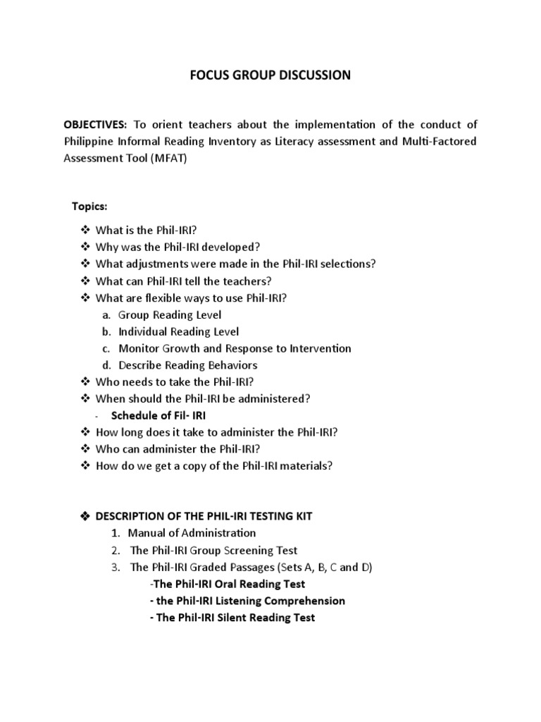 Focus Group Discussion (FGD) | PDF