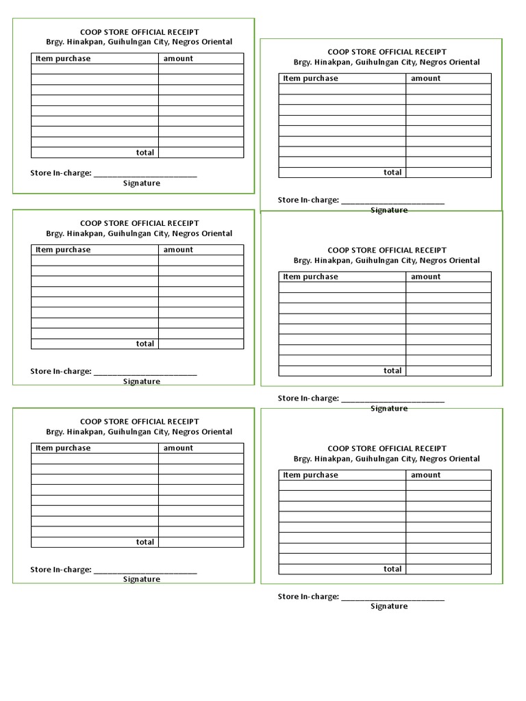 Coop Store Official Receipt | PDF