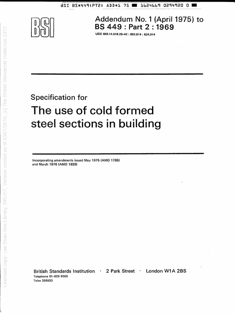 BS 449-2-1969-附录Specification for the use of structural steel in ...