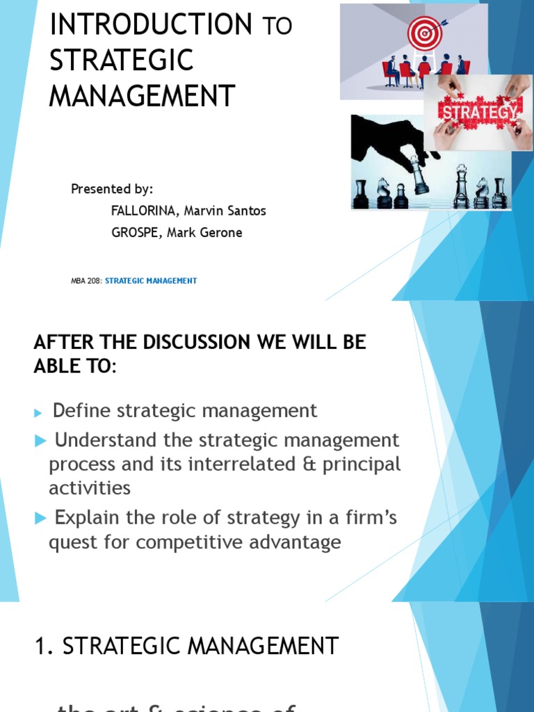 Module 1 Intro To Strat Man | PDF | Strategic Management | Strategic Planning