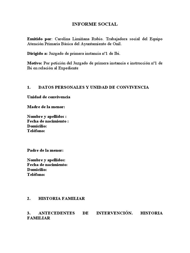 INFORME SOCIAL ( MODELO) | PDF