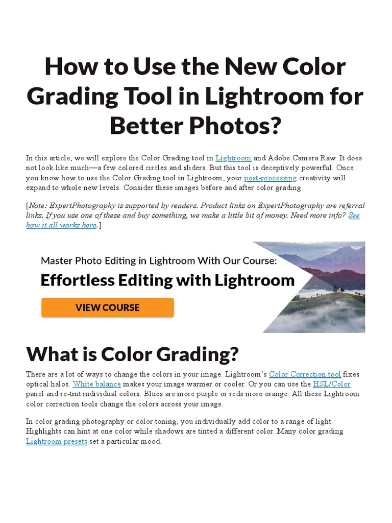 Colour Grading | PDF | Color | Adobe Photoshop
