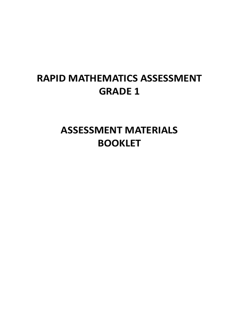 Grade 1 Rapid Mathematics Assessment | PDF | Shape | Mathematics