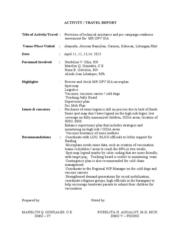 Activity Report-TEV MRSIA | PDF | Social Science | Wellness