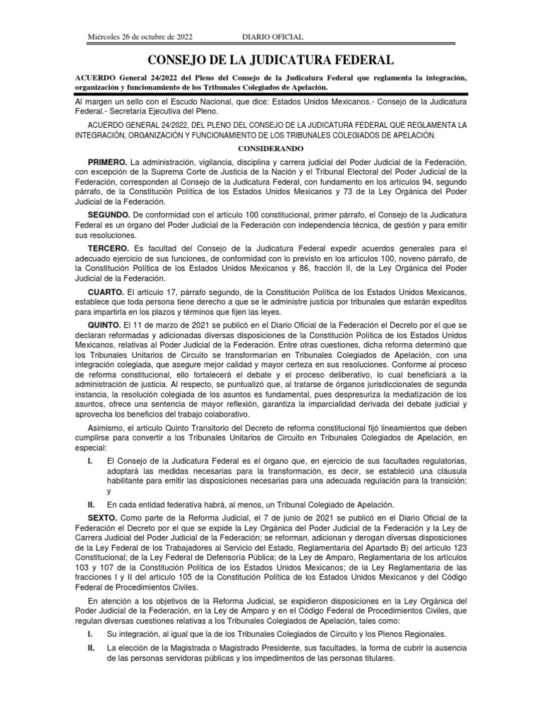 Ag 24 2022 Reglamenta La Integración Organización Y Funcionamiento De
