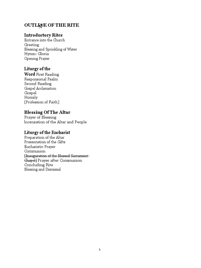 Rite of Blessing for a Catholic Chapel | PDF | Mass (Liturgy) | Altar