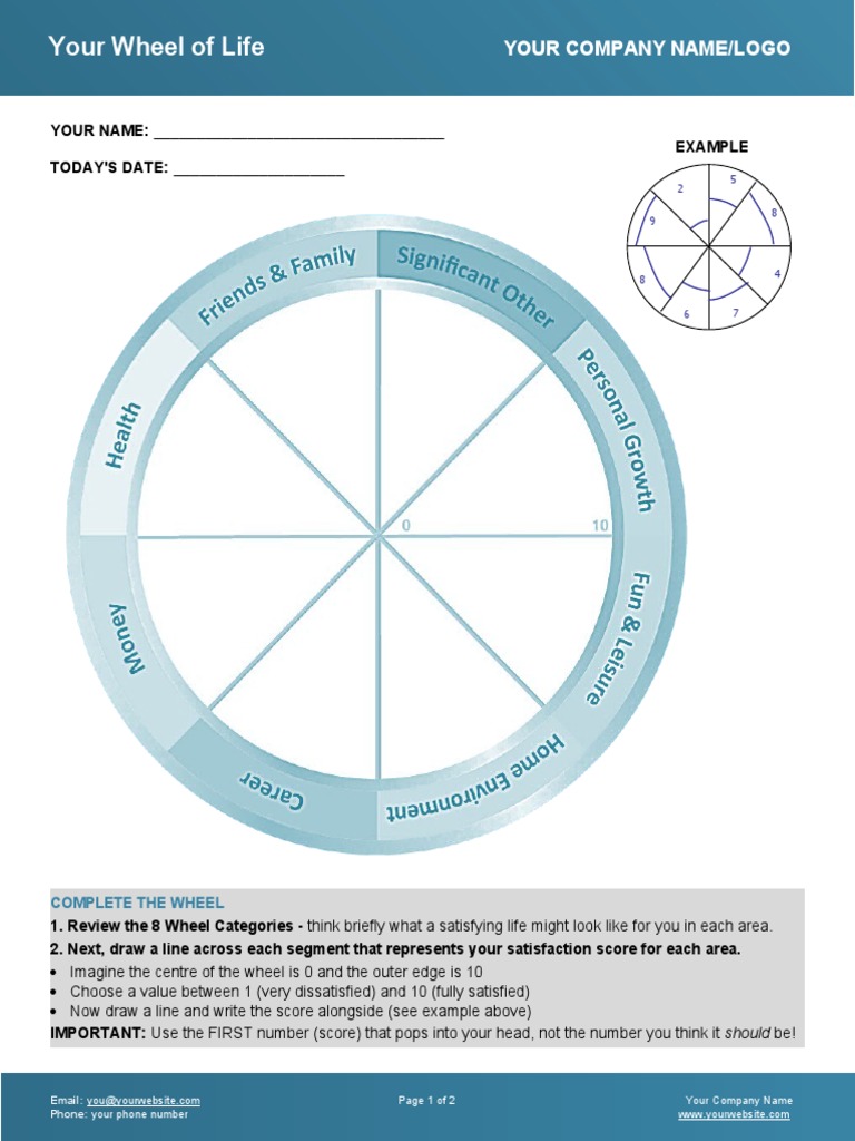 Wheel of Life Exercise Guide | PDF | Well Being | Cognition