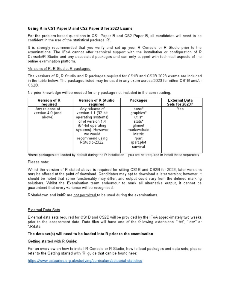 R For CS1B and CS2B For 2023 Exams 2 | PDF