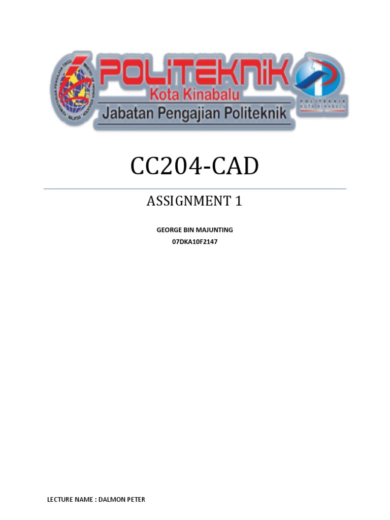 CC204-CAD: Assignment 1 | PDF | Technical Drawing | Drawing