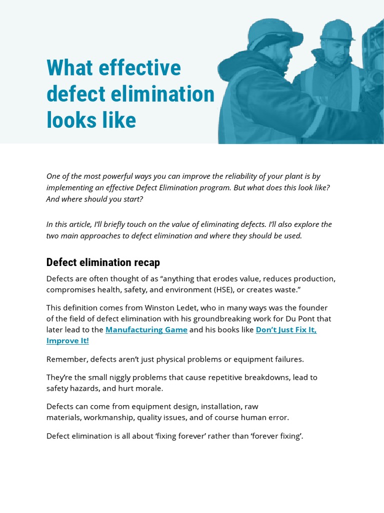What Effective Defect Elimination Looks Like | PDF
