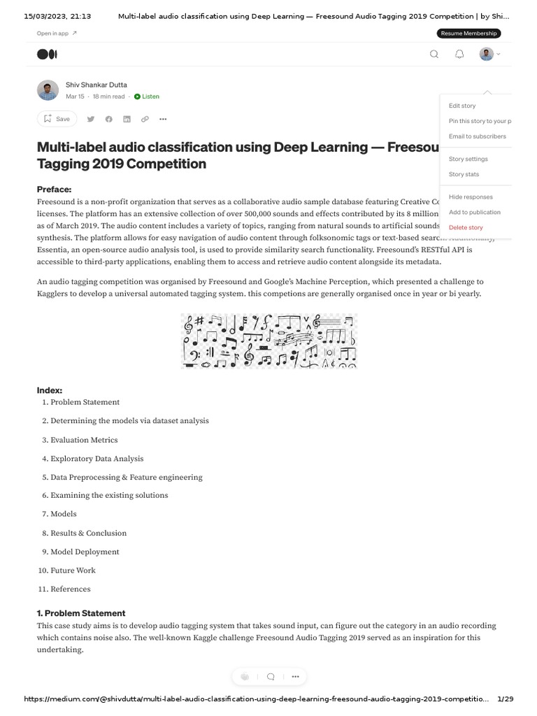 Multi-Label Audio Classification Using Deep Learning - Freesound Audio Tagging 2019 Competition ...