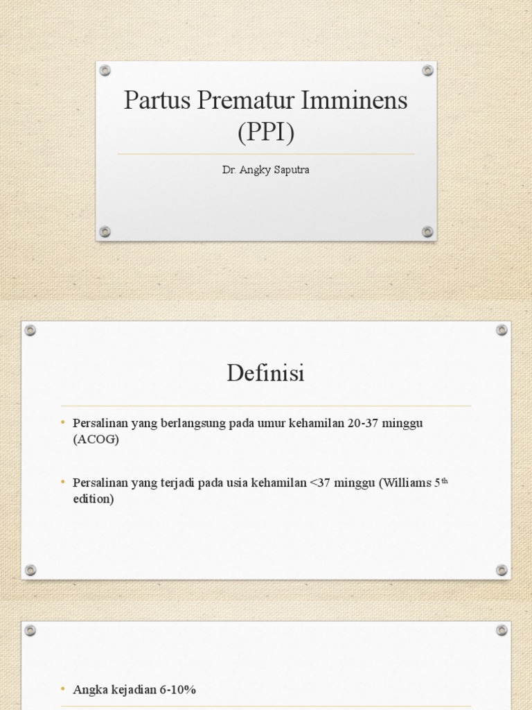 Partus Prematur Imminens (PPI) | PDF