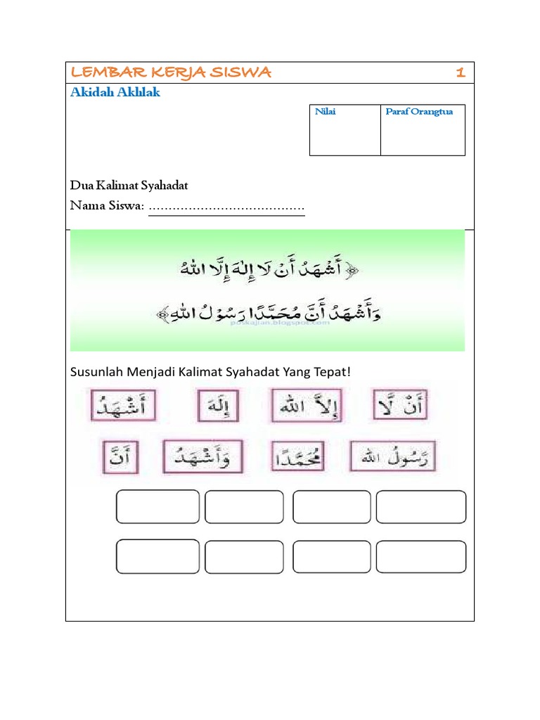 LKS AKIDAH AKHLAK - Kelas 1 | PDF | Griya & Taman