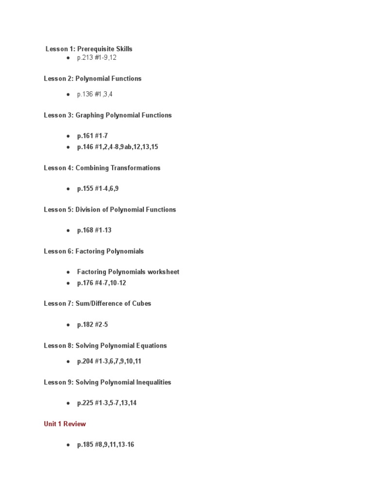 MHF4U Unit 1 | PDF | Polynomial | Function (Mathematics)