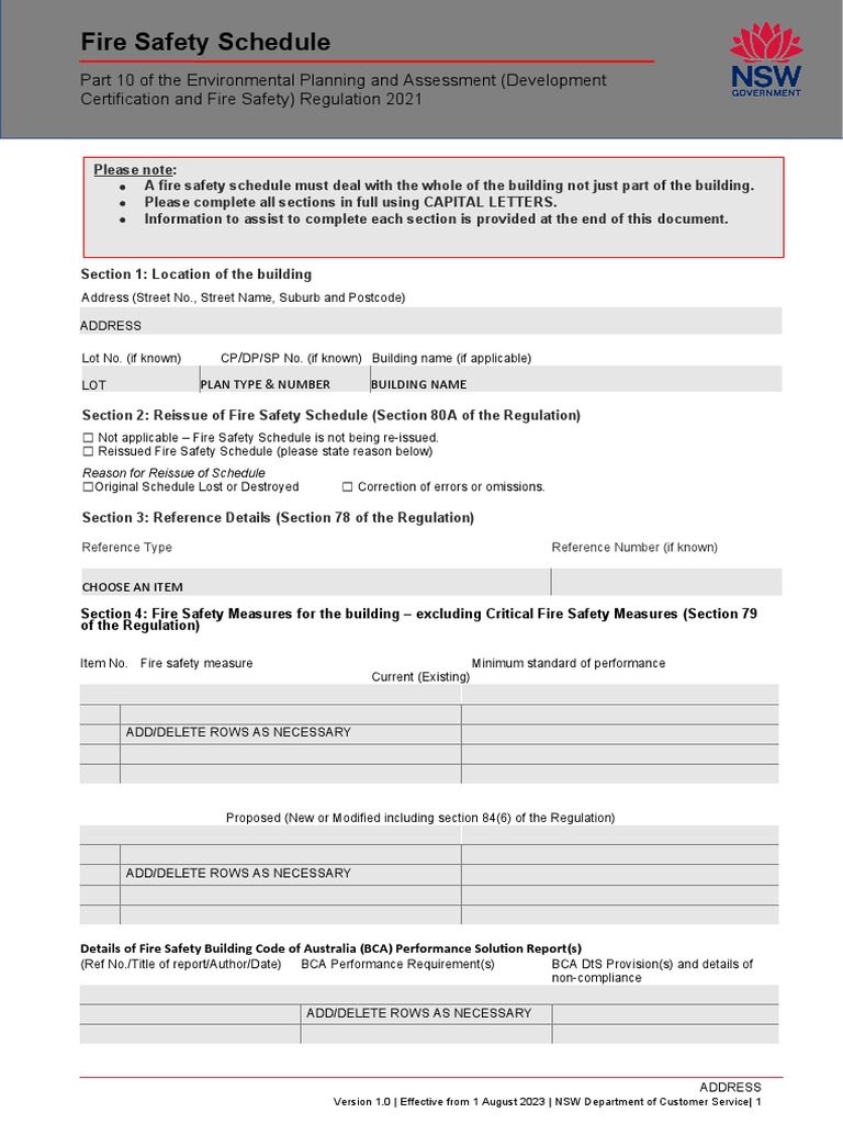 fire-safety-schedule-v1.0 | PDF
